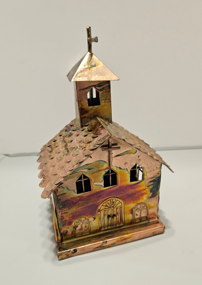 Vintage COPPER Metal Antique Style Church MUSIC BOX, Plays “ Amazing ...