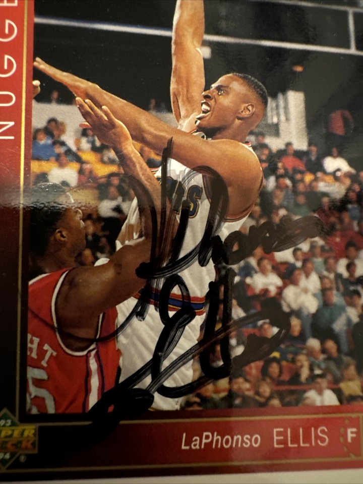 LaPhonso Ellis Signed 1993-94 Upper Deck Basketball Card Denver Nuggets ...