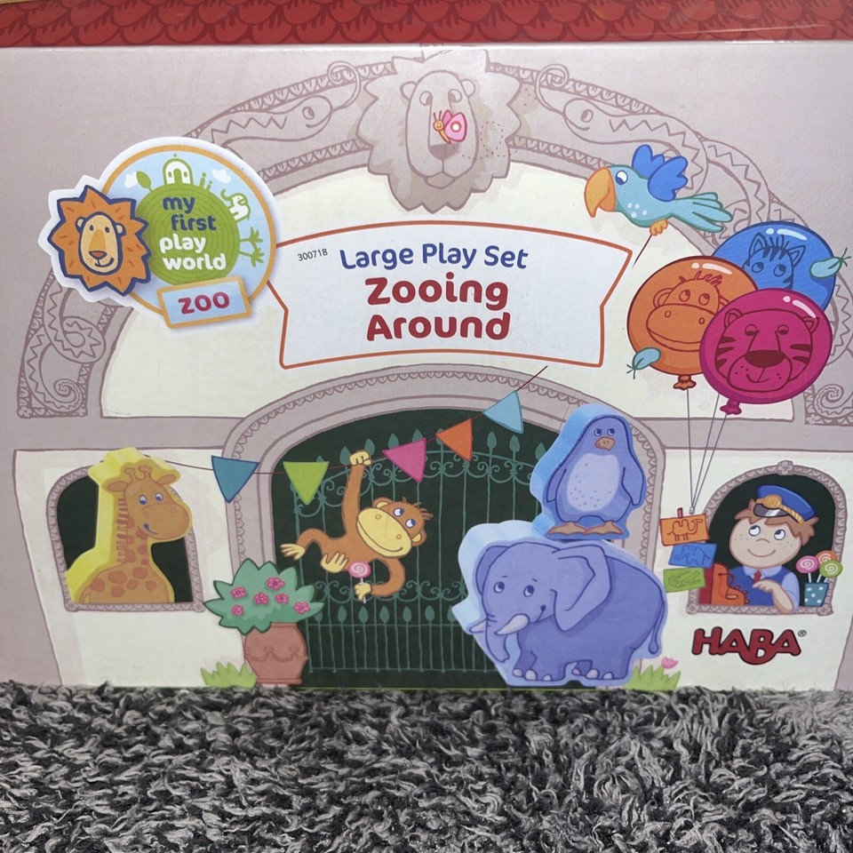 HABA Zooing Around Portable Wooden Zoo Play Set Children’s Toy ...
