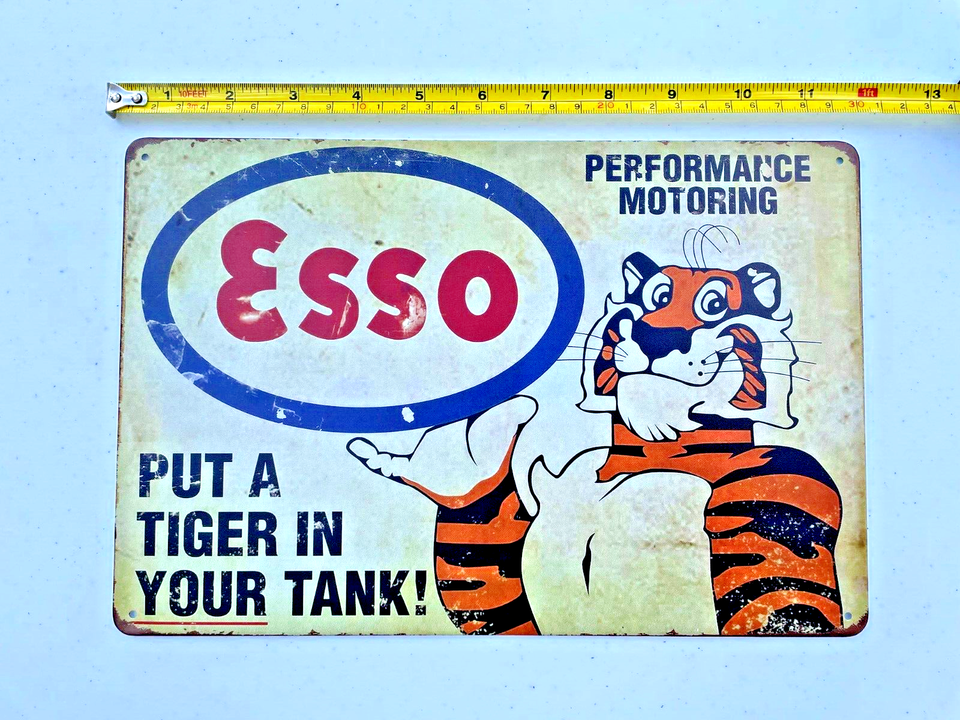 Esso Oil Tin Sign Sign Esso Extra Motor Oil Gas Station Sign Exxon ...