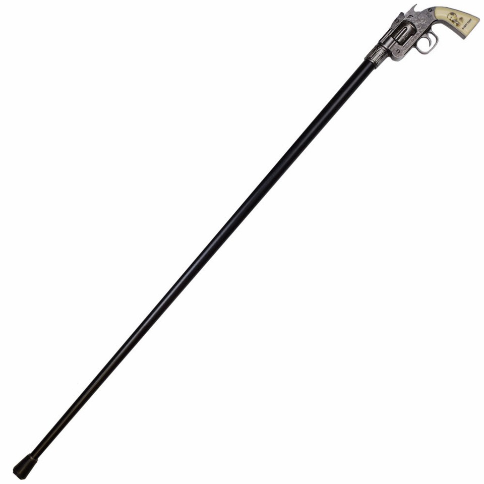 WYATT EARP Pistol Shaped Cane - Walking Stick Revolver Wild West ...