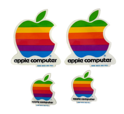 Vintage Original 1980s Apple Macintosh Computer Logo Rainbow Decal ...