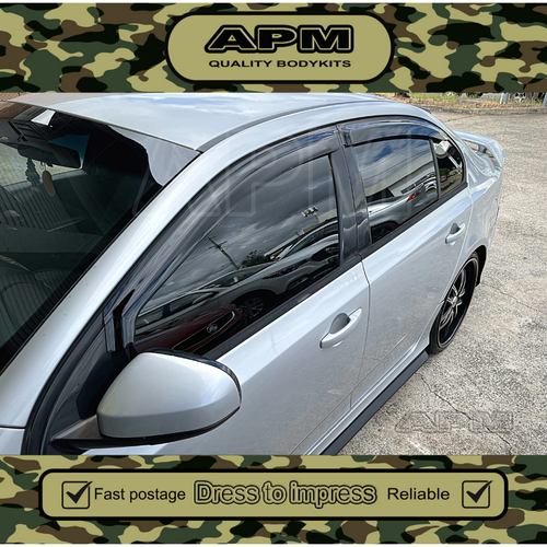 Slimline Black Window Visors / Weathershields for Ford FG FGX XR6 XR8 ...