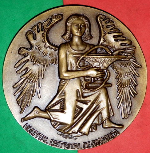 BRONZE MEDAL / MEDICINE SYMBOL ANGEL / SNAKE / DISTRICT HOSPITAL OF ...