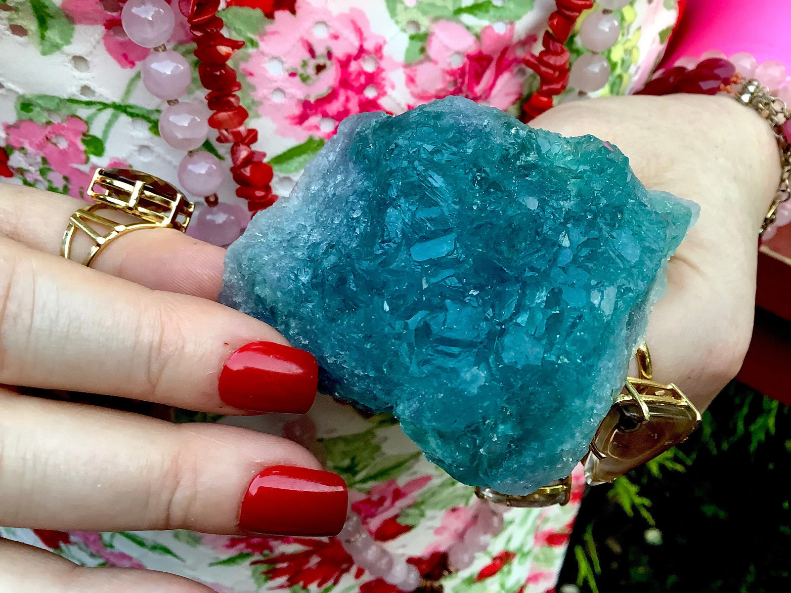 Blue Fluorite Crystal Cluster ~ 8 oz. ~ 3" Long ~ Rare Ocean Blue Color ...