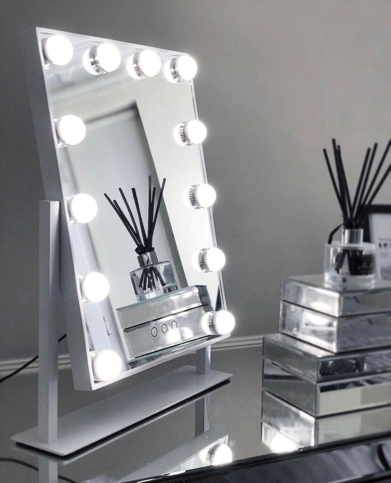 Gift for Her Illuminated LED Bulb Hollywood Vanity Desk Light Up Make ...
