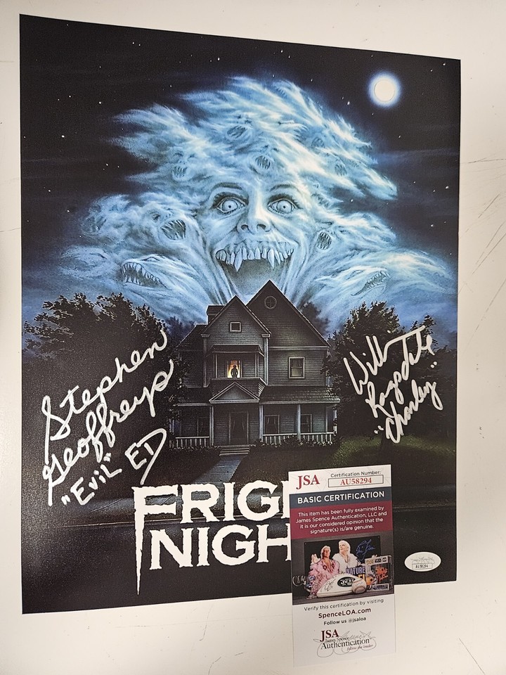 William Ragsdale & Stephen Geoffreys signed Fright Night 11x14 poster ...