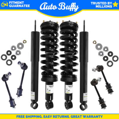 8pc Front Left & Rear Struts & Coil Spring Shock Absorber + Sway Bars ...