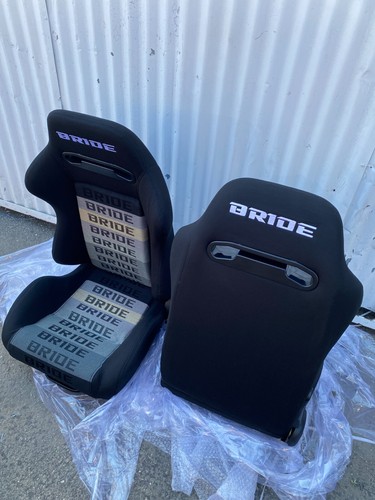 2x Bride Grey/Black Gradient Bucket Recliner Car Racing Sport Seat ...