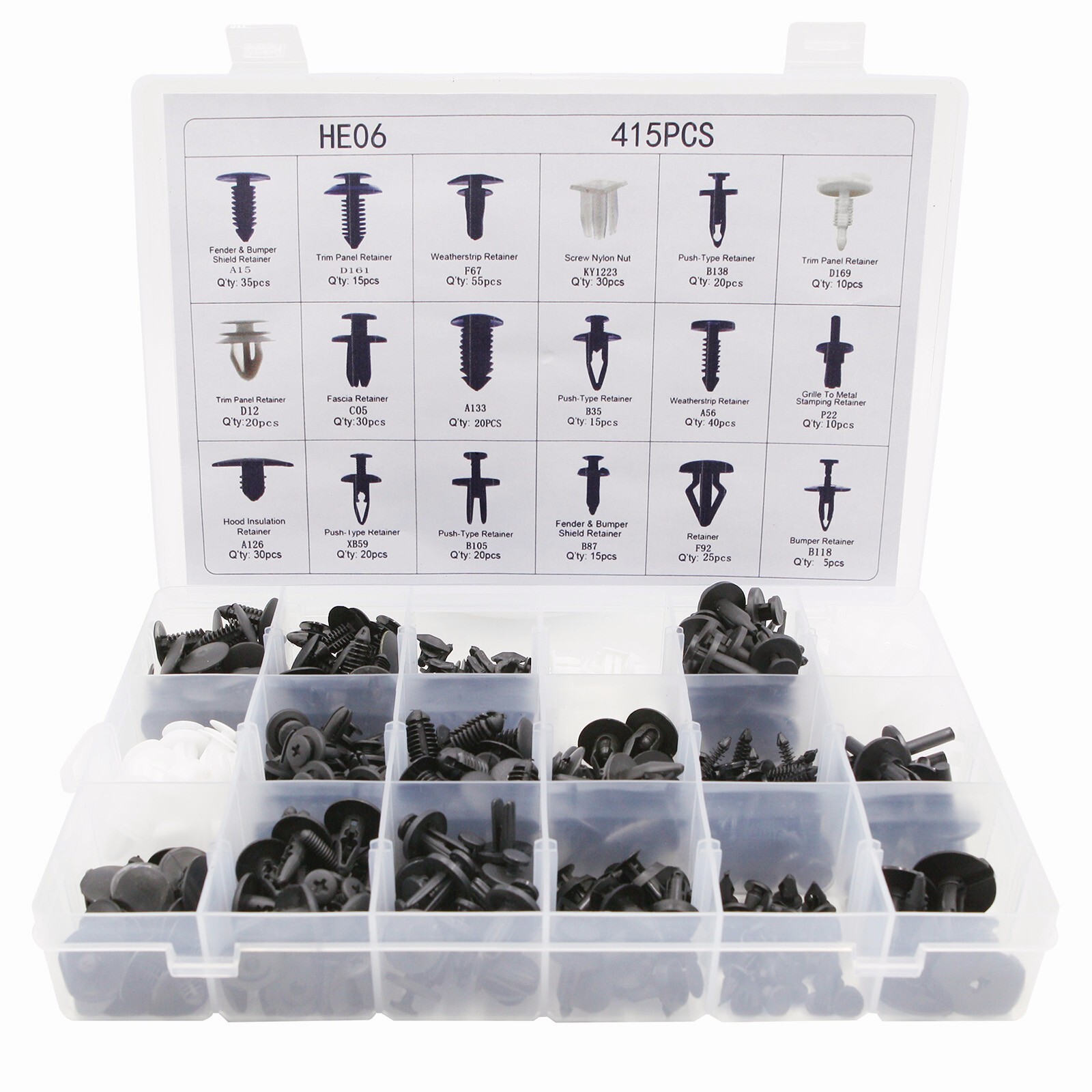 415pcs For Ford Transit Trim Clips Retainer Panel Bumper Fastener Rivet ...