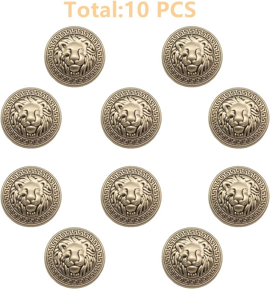 10PCS 25MM Lion Gold Metal Blazer Buttons for Blazers, Suits, Sport ...