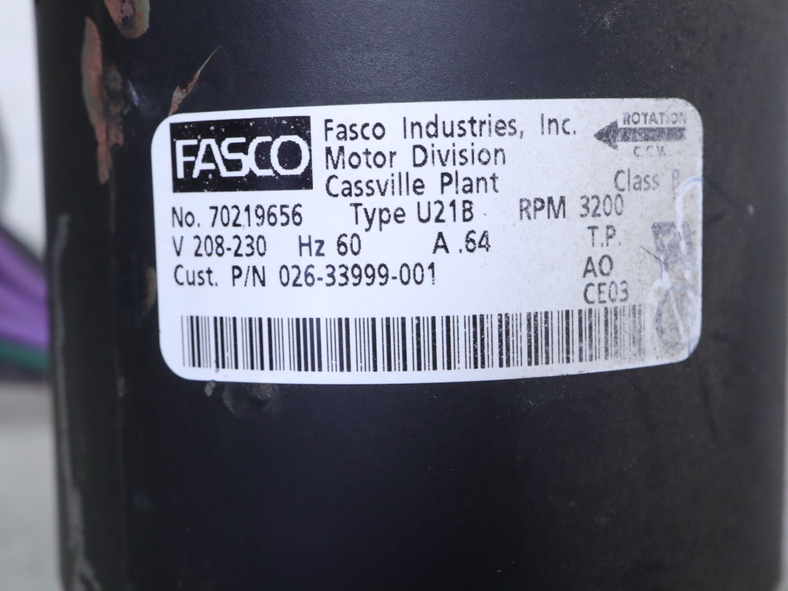 FASCO 7021-9656 Furnace Draft Inducer Blower Motor Assembly 8981 ...