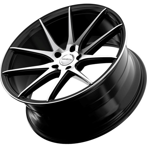 (Set-4) Ravetti M11 22x9 5X120 20mm Black Machined Wheels Rims 22 Inch ...