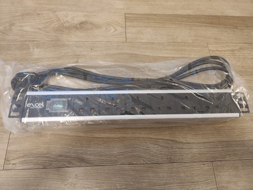 6 way PDU extension lead horizontal switched 13A fused plug 3M rack ...
