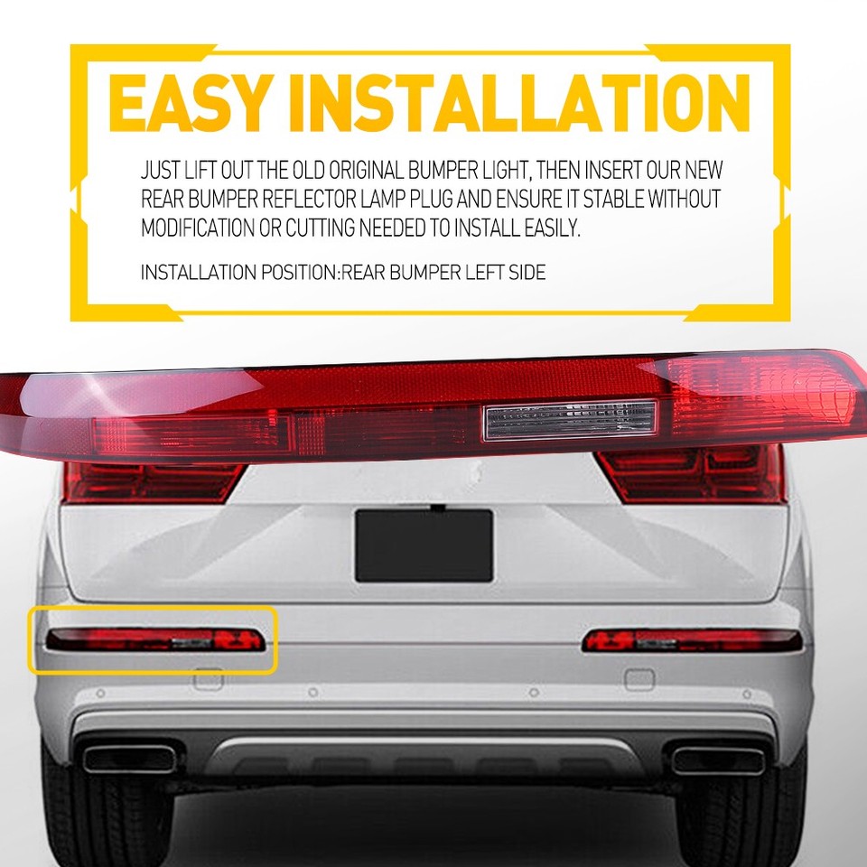 Left Side Red Rear Reflector Case Light Brake Lamp For 2016-2020 Audi ...