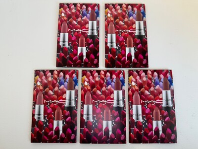 5 X MAC Lipstick Sample Card Velvet Teddy Hug Me Mocha Makeup Lot Of 5 ...