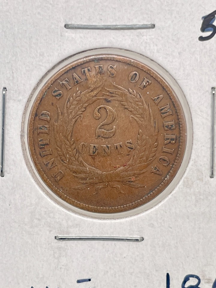 1868 Two Cent Piece 2C Civil War Date Large Motto US Copper Coin | eBay