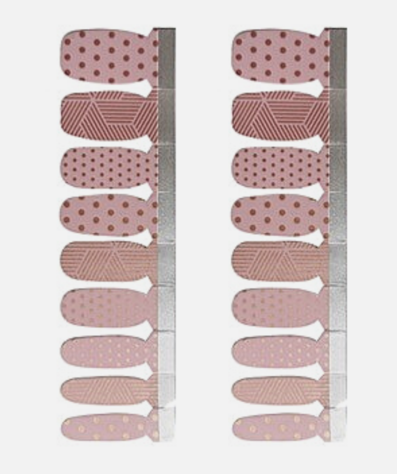 🌟 💅 Pink polka dots color nail wraps/real nail polish strips street art ...