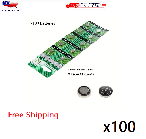 100 AG1 LR60 1.5V Alkaline Battery Watch | USA Ship | Fresh Batteries ...