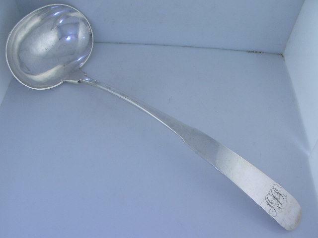 Early Coin Silver 12 1/2" Soup Serving Ladle JOSEPH SHOEMAKER Phila PA ...