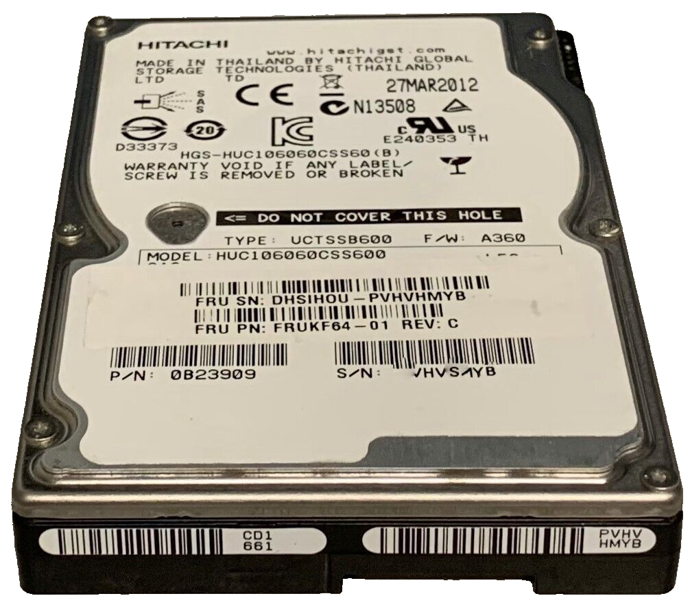 Qty 4 HITACHI 0B23909 FRUKF64-01 HUC106060CSS600 600 GB Hard Drive 2.5 ...