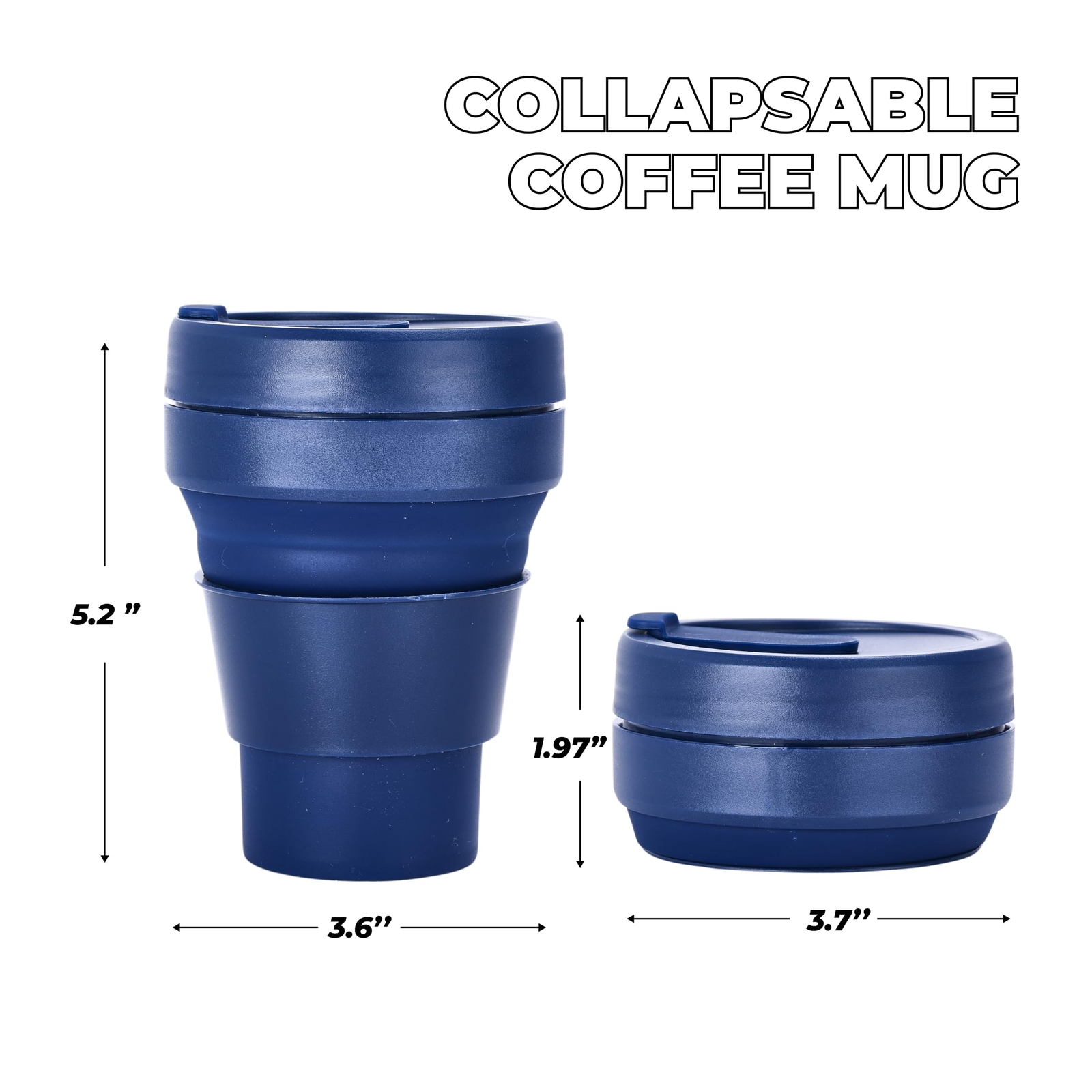 Collapsible Silicone Coffee Cup Folding Drinking Cup for Travel Camping ...