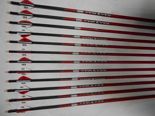 @NEW@ 12- Carbon Express Maxima RED 350 Archery Arrows! WILL CUT TO ...