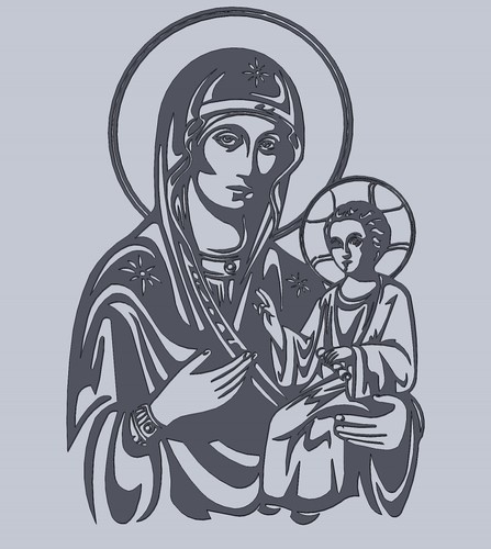 3 DXF cnc file laser cut plasma router St. Mary Virgin Mary CHRISTIAN ...