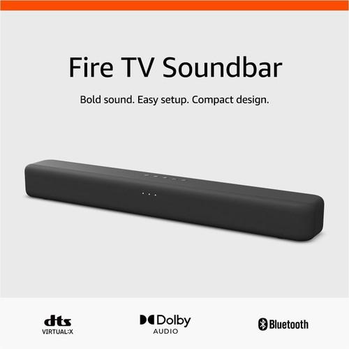 Amazon Fire TV Soundbar 2.0 Speaker Dolby Audio DTS Virtual X Bluetooth ...