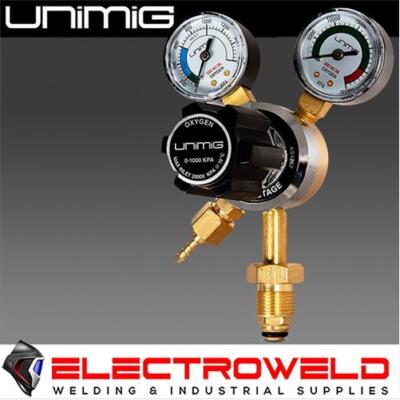 UNIMIG Twin Gauge Oxygen Gas Regulator Welding Flow Meter O2 Oxy Mig ...