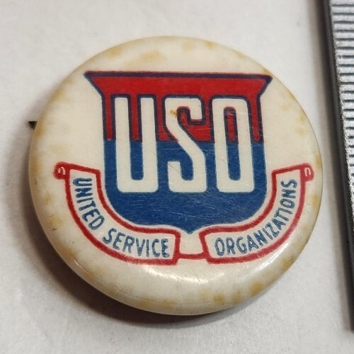 Vintage Military United Service Organization WWII Era Pinback Lapel ...