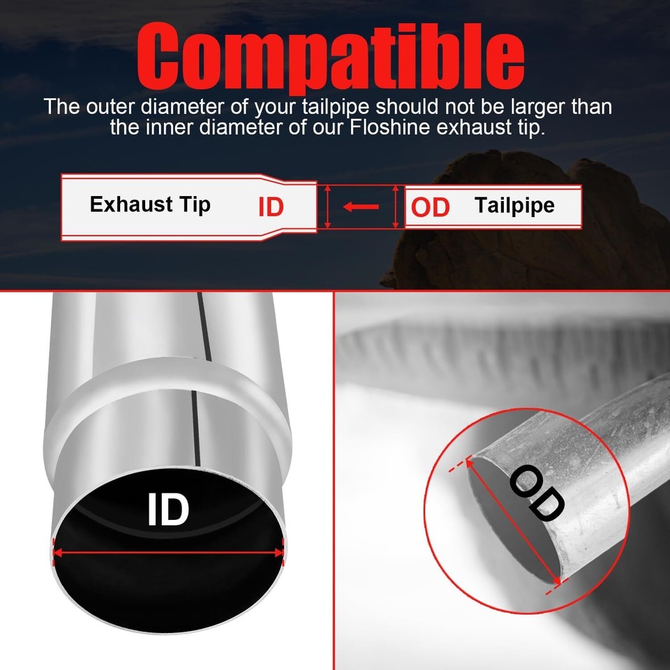 Chrome-Plated Stainless Steel Turndown Exhaust Pipe, Side Exit Tailpipe ...