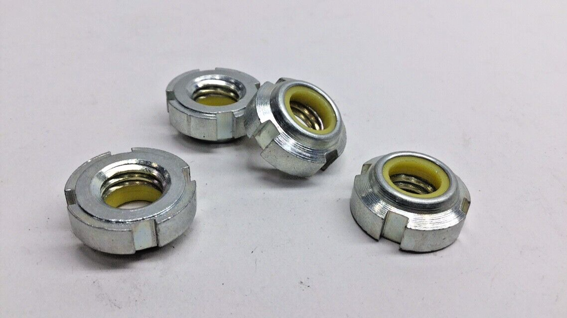MMCC I009597-4 Slotted Shaft Lock Nut Nylon Insert M10 x 1.5 (Pack of 4 ...