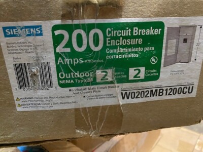 Siemens 200 Amp Outdoor Circuit Breaker Enclosure Gray W0202MB1200CU | eBay
