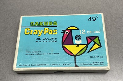 VINTAGE Sakura Cray-Pas Crayons Pastels Oil Color Sticks Japan Art ...