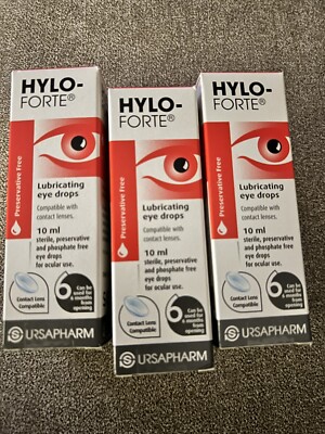 3 x Hylo Forte Eye Drops 10ml - For Dry Eye Conditions -preservative ...