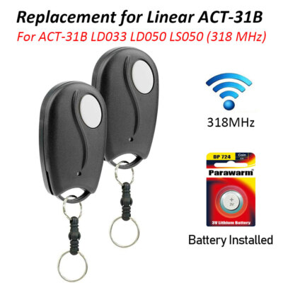 2 For Linear ACT-31B Mini Remote Control LD033 LD050 LS050 Garage Door ...