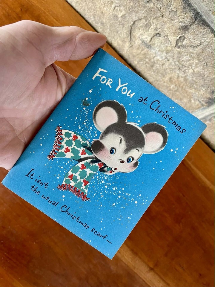 Vintage Norcross Christmas Greeting Card Booklet Mouse Hootch pooch ...