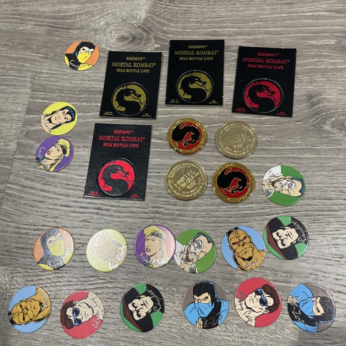 (4) Pog * Mortal Kombat Commemorative Slammer Trophy Edition Gold ...
