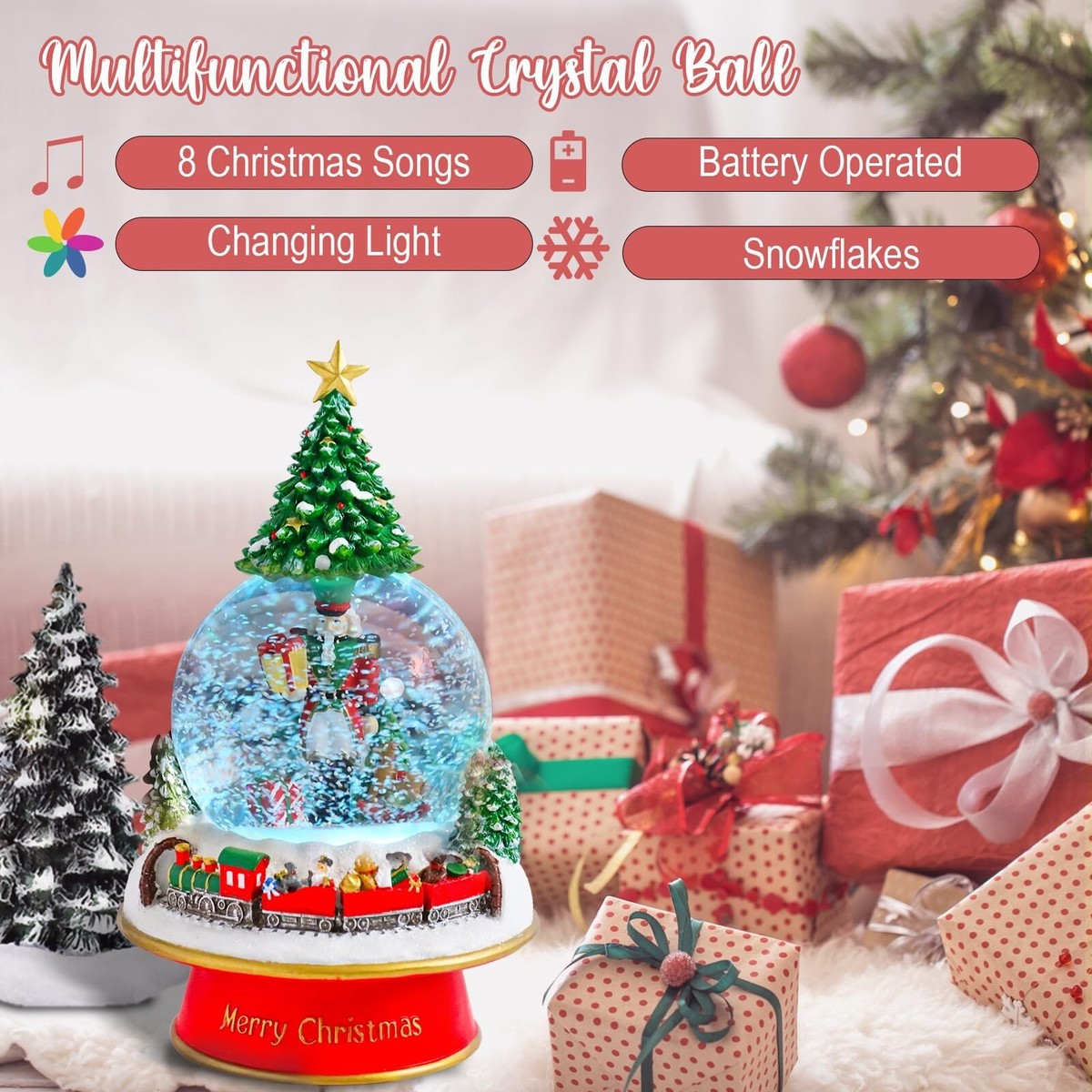 Holiday Collectible Christmas Train Snow Globe With Music & Timer - 8 ...