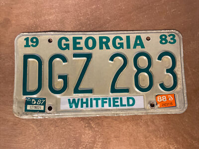 1983 1987 1988 Georgia License Plate # DGZ 283 Whitfield County | eBay