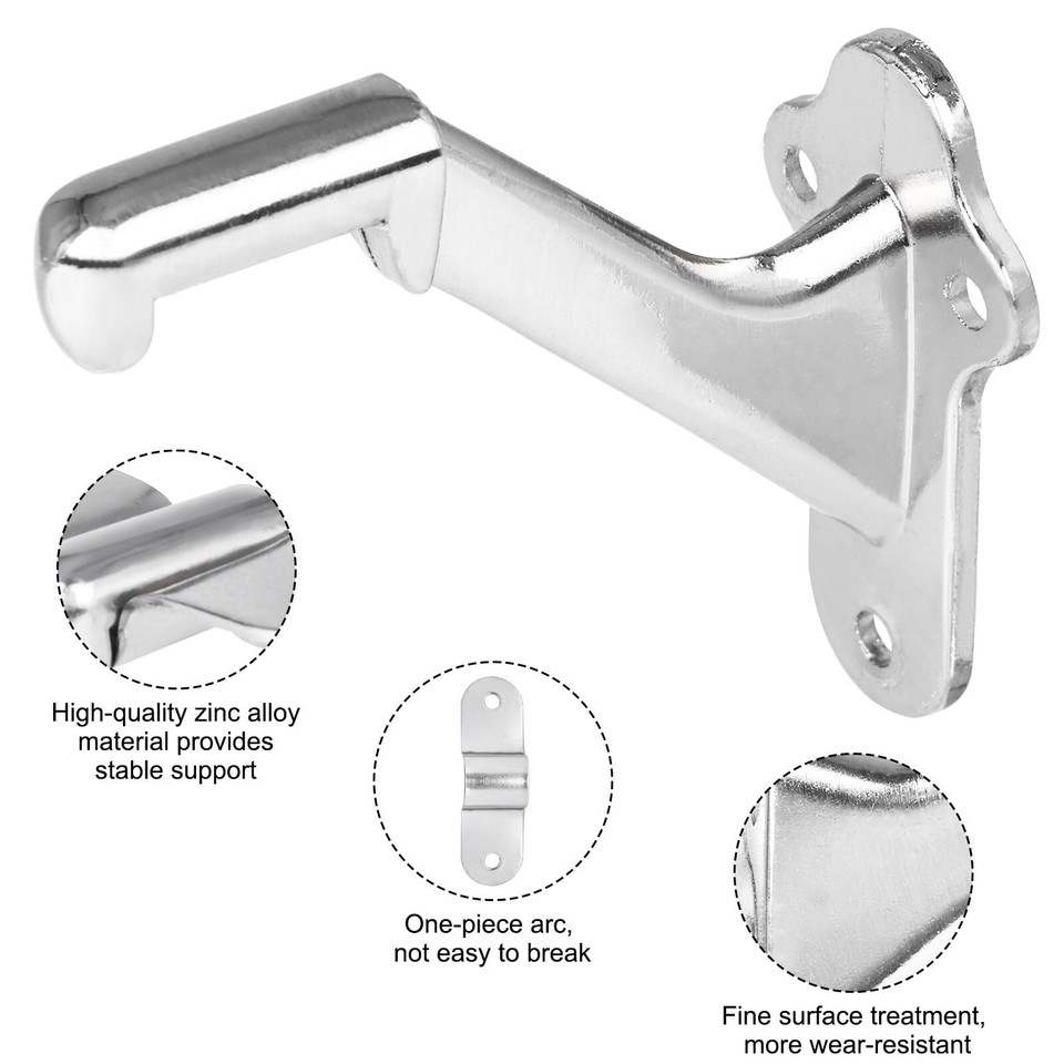 RealPlus 12 Handrail Bracket, 3" Staircase Hand Rail Brackets for Stair ...