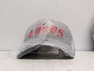 New Mexico Lobos Hat Baseball Dad Snapback BallCap Gray Red Logo OSFM ...