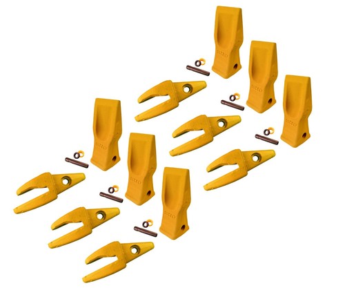 6 CAT Style Backhoe Bucket Shanks 1" Lip, Abrasion Teeth 4T-2203, 119 ...