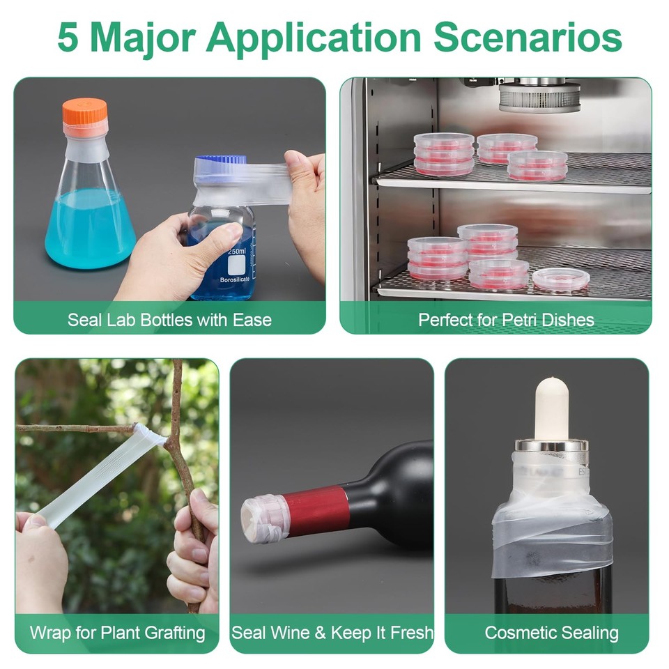 Lab Sealing Film PM992 5cm x 60m Self-Sealing Paraffin Film for Petri ...