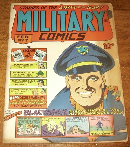 MILITARY Comics #7 scarce Quality WWII-era Death Patrol BLACKHAWK ...
