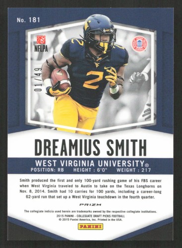2015 Panini Prizm Draft Picks Dreamius Smith Prizms Tie Dyed #/49 #181 ...