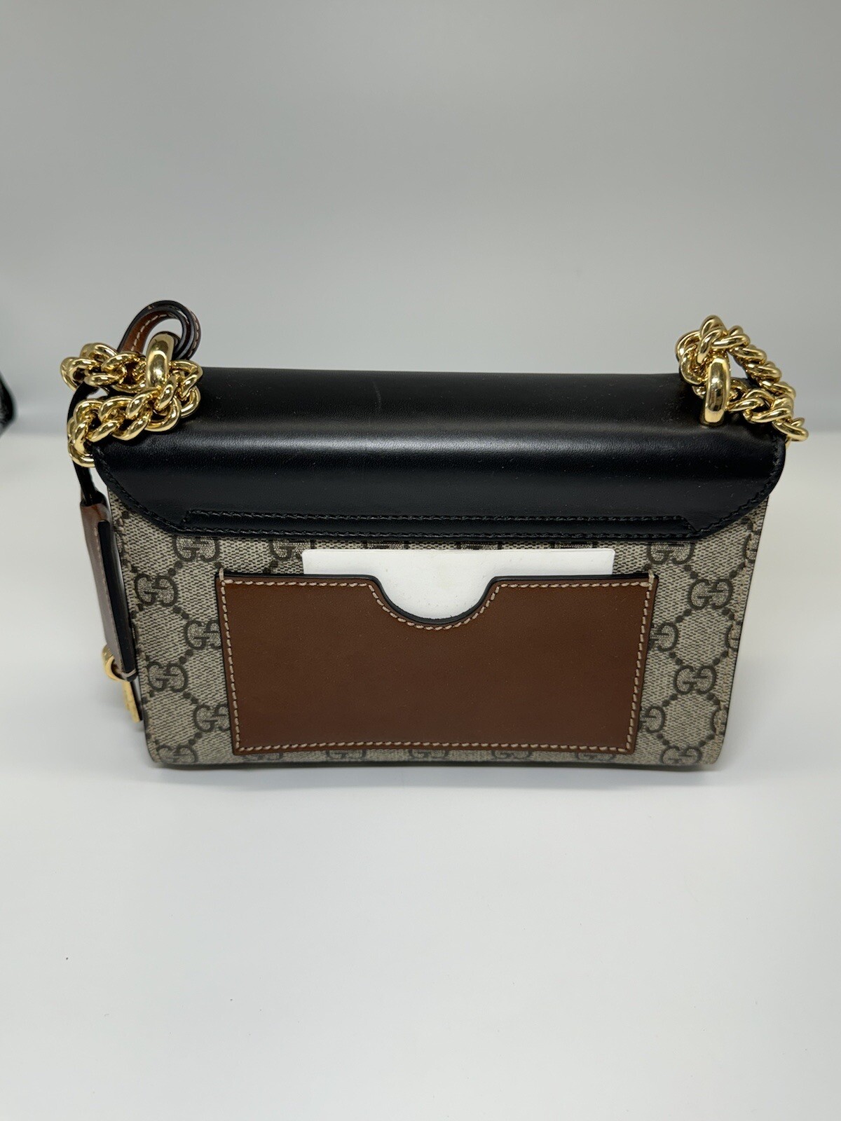 GUCCI Padlock GG Shoulder Bag GG Supreme Canvas and Black Leather ...