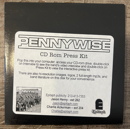 Pennywise CD Rom Press Kit Promo Land Of The Free? 2001 Epitaph Punk ...
