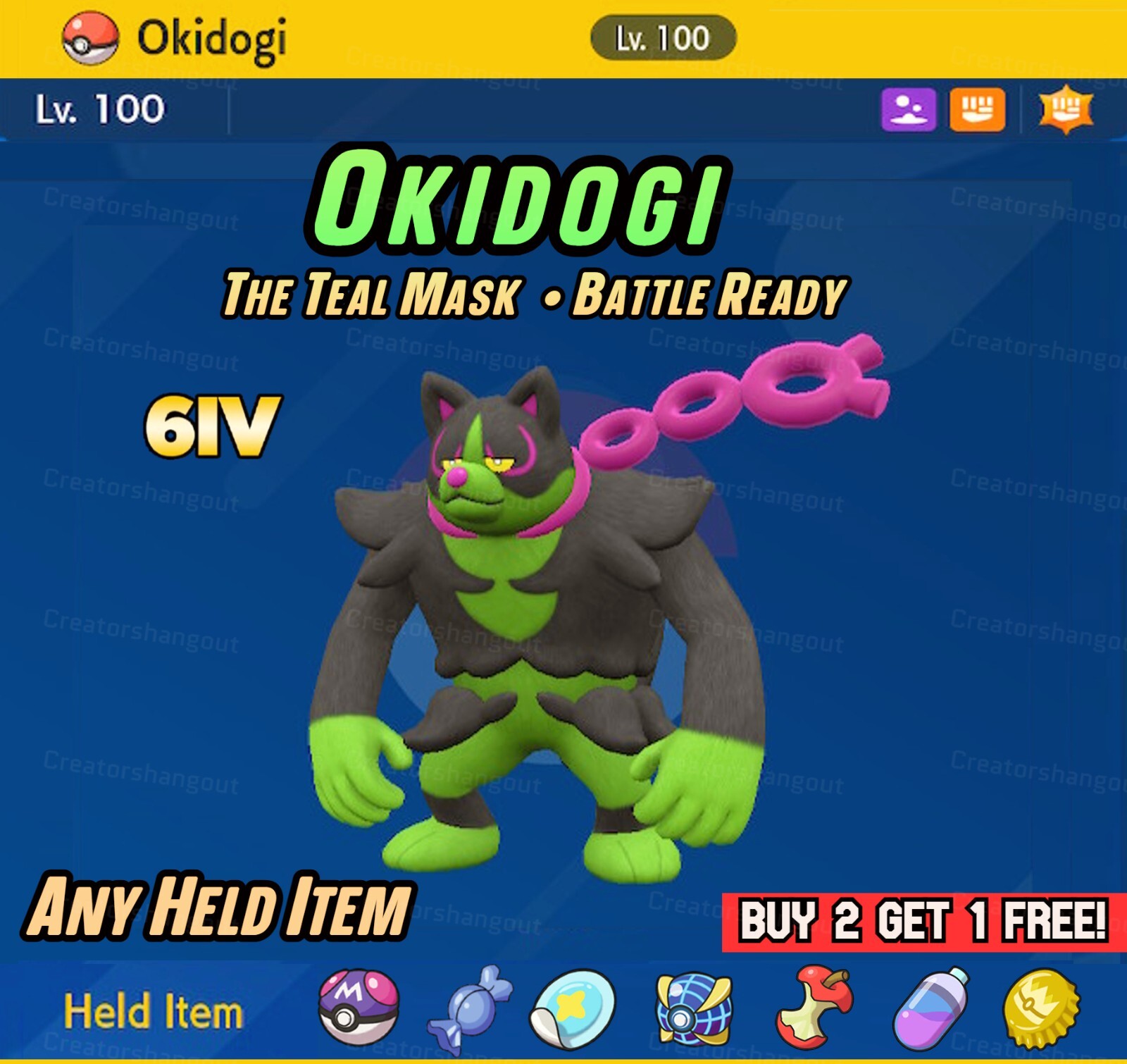 Okidogi ⭐ The Teal Mask • 6IV & EVs Legendary ⭐ Pokemon Scarlet and ...